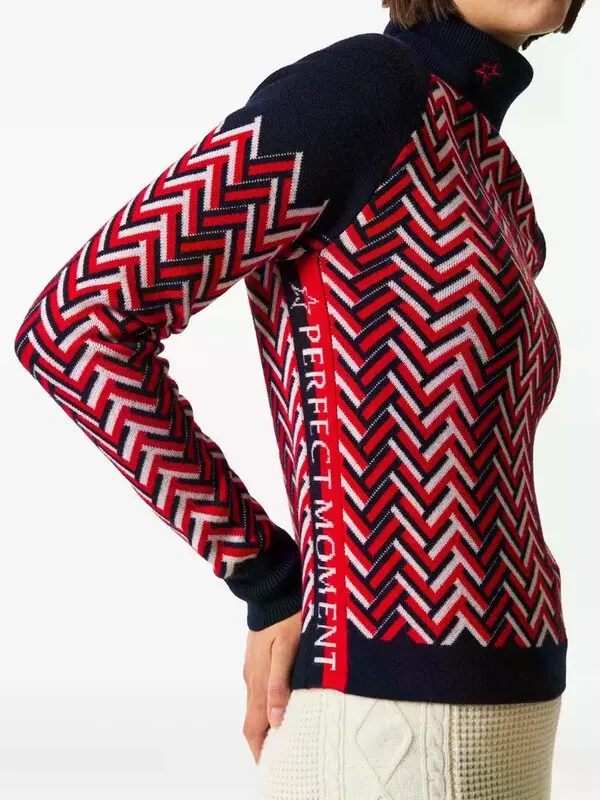 Perfect Moment Chevron-pattern Sweatshirt
