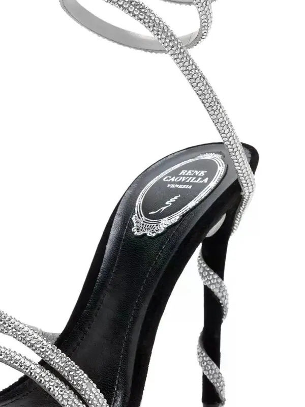 Rene Caovilla 105mm Margot Spiral-embellished Sandals - Black