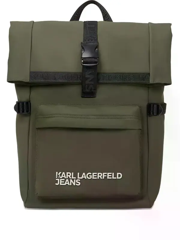 Karl Lagerfeld Roll-top Buckle Backpack - Green