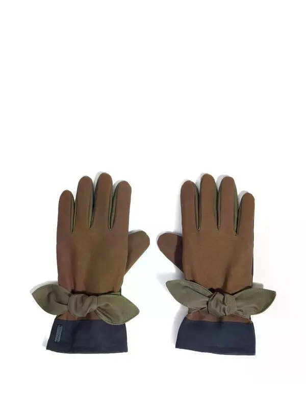 Bimba Y Lola Patchwork Gloves With Bow Detail - Brown