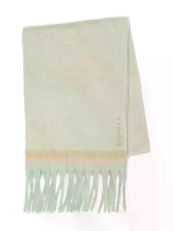 Bimba Y Lola Striped Fringed Scarf - Green