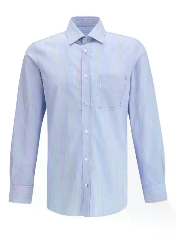 MAISON MARGIELA Striped Pocket Shirt - Blue