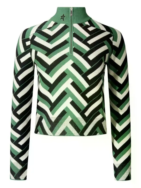 Perfect Moment Chevron-pattern Jumper - Green