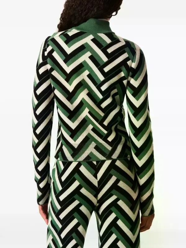 Perfect Moment Chevron-pattern Jumper - Green