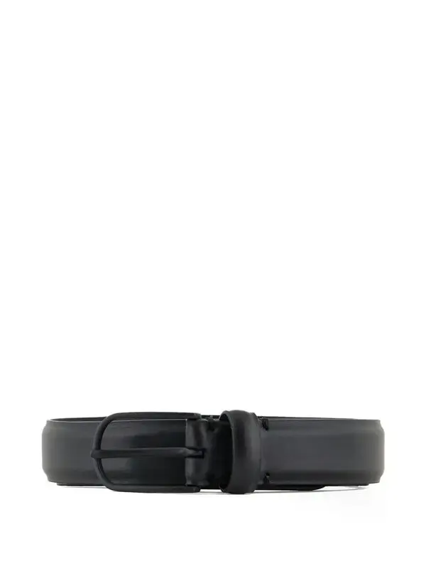 Emporio Armani Buckle Leather Belt - Black