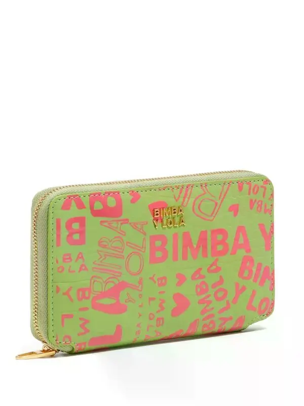 Bimba Y Lola Logo-plaque Printed Wallet - Green