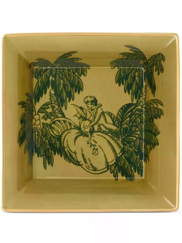 Etro Graphic-print Porcelain Tray - Yellow