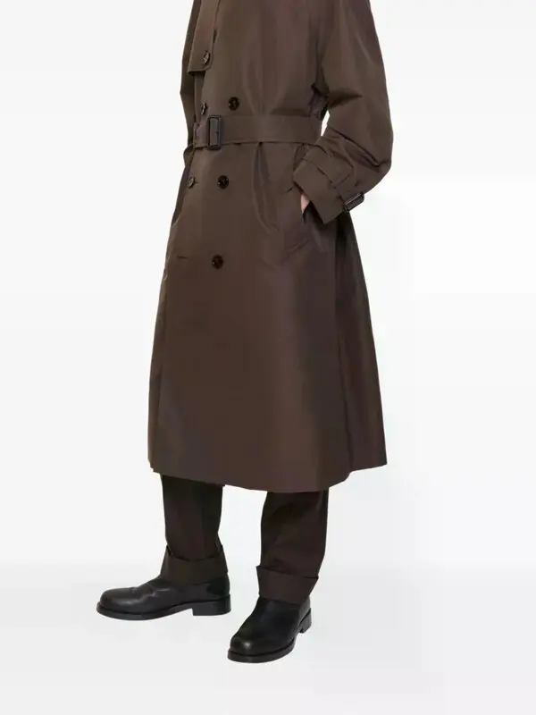 Burberry Checked-collar Belted Trench Coat