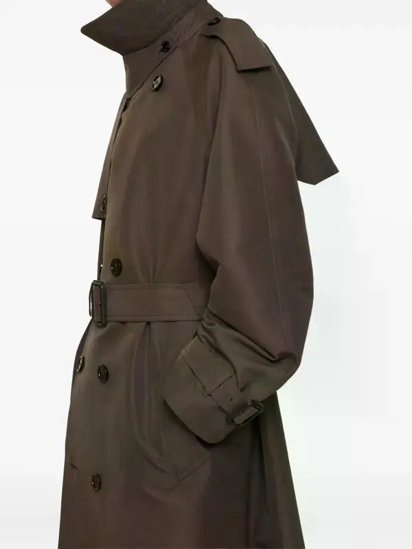 Burberry Checked-collar Belted Trench Coat