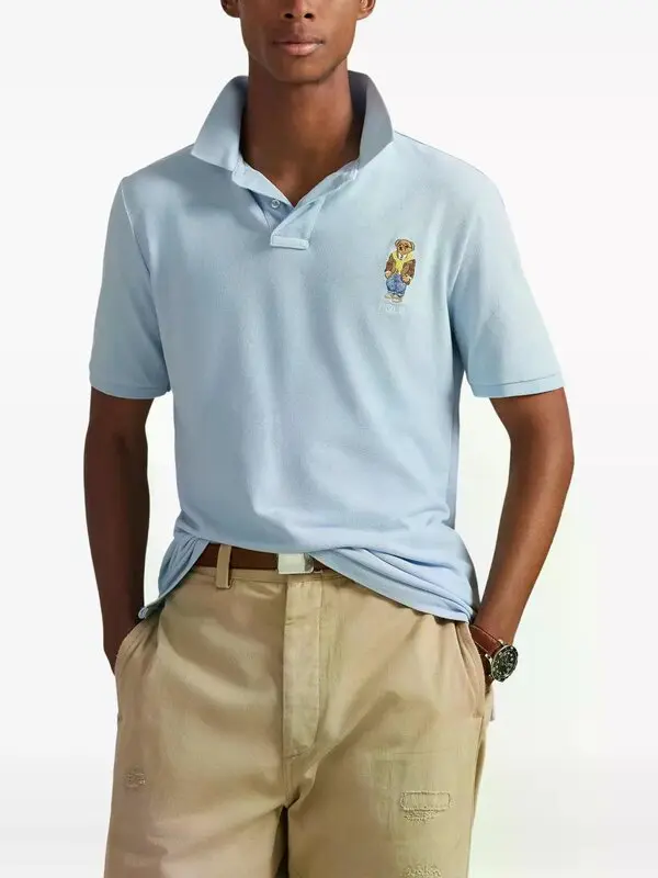 Polo Ralph Lauren Polo Bear-embroidered Polo Shirt - Blue