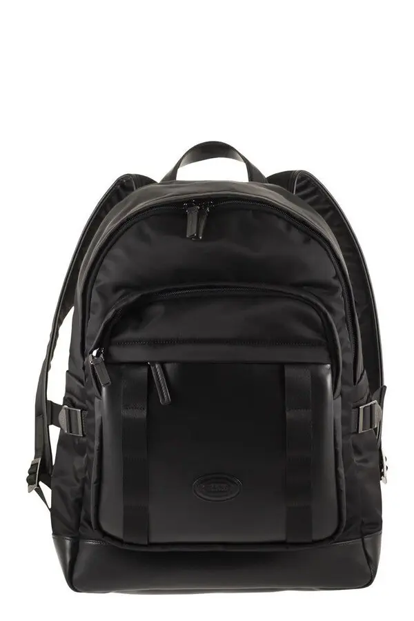 TOD'S Fabric And Leather Rucksack - Black
