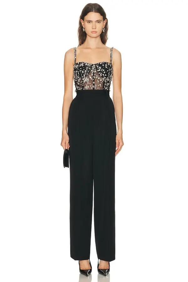 Oscar De La Renta Bustier Jumpsuit - Black