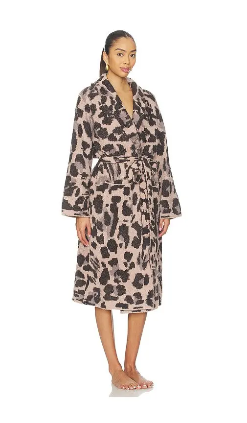 Barefoot Dreams Cozychic Exploded Leopard Robe In Blush