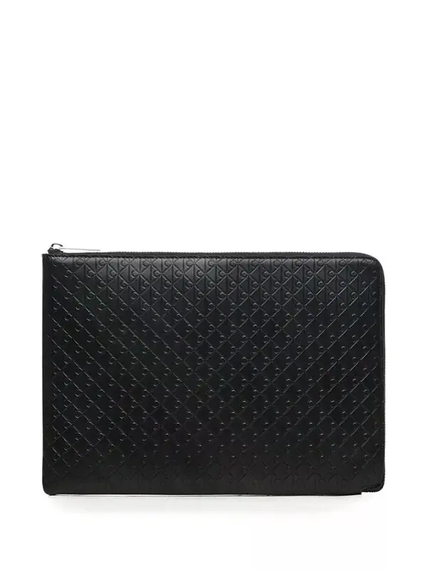 Calvin Klein Embossed Zip Wallet - Black