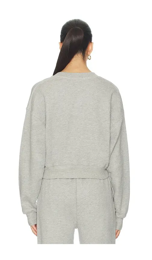 Eterne Cropped V-neck Sweatshirt - Heather Grey