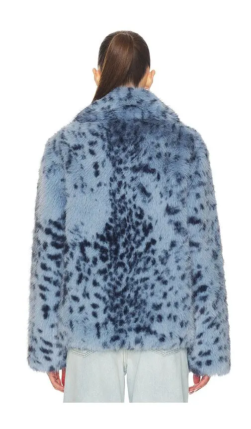 LAMARQUE Ravenna Faux Fur Coat - Blue Leopard