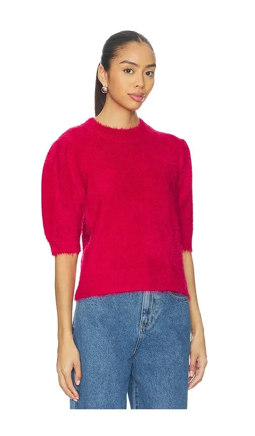 BOBI Mock Neck Puff Sleeve Sweater