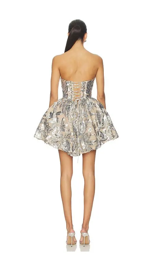 BRONX AND BRONCO Chloe Strapless Mini Dress - Dark Silver