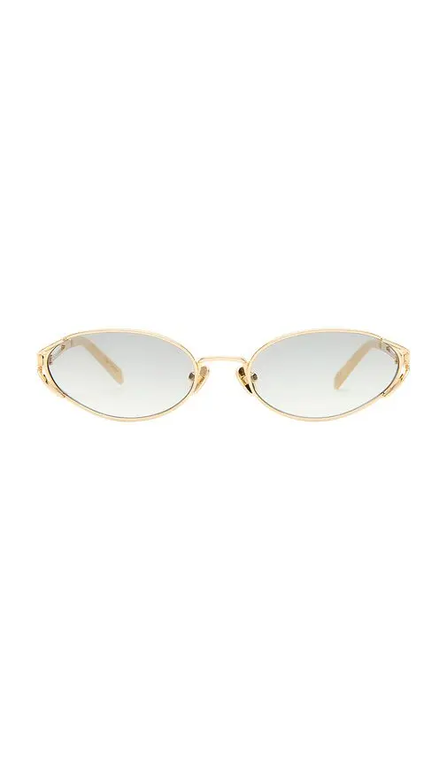 LUV LOU The Paloma Sunglasses In Metallic Gold - Gold & Charcoal Grad