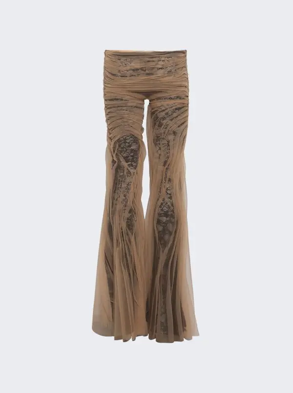 DI PETSA Lace Flared Trousers - Black