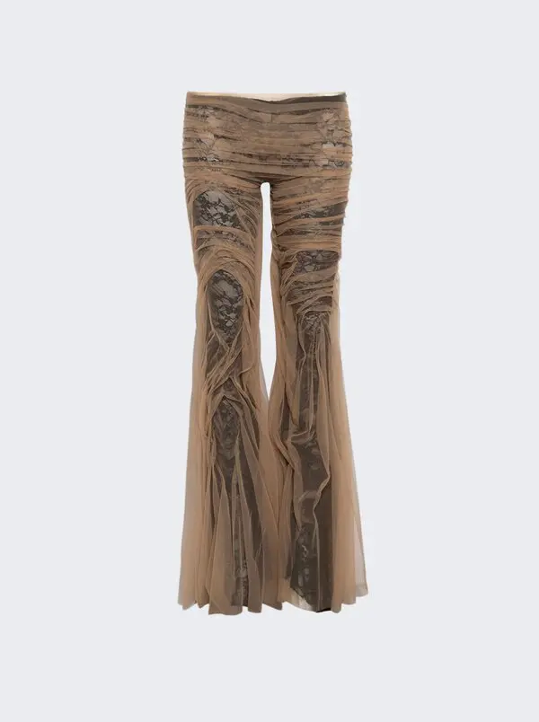 DI PETSA Lace Flared Trousers - Black
