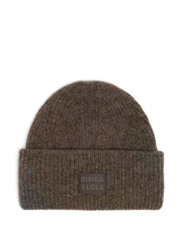 Bimba Y Lola Logo-patch Beanie - Brown