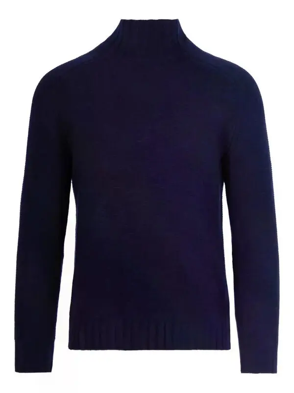 Alpha Studio Mock-neck Ribbed Knit Sweater