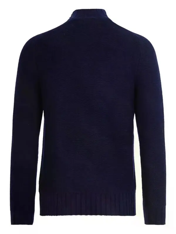 Alpha Studio Mock-neck Ribbed Knit Sweater
