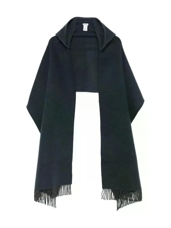 Brunello Cucinelli Fringed-hem Cape - Blue
