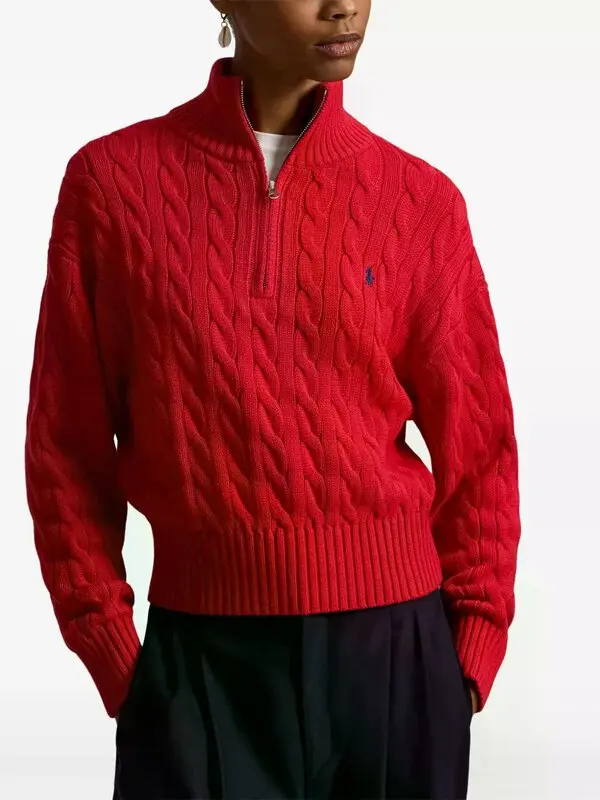 Polo Ralph Lauren Cable-knit Quarter-zip Sweater
