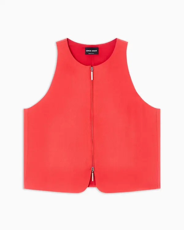 Giorgio Armani Washed Silk Crêpe Waistcoat - Red