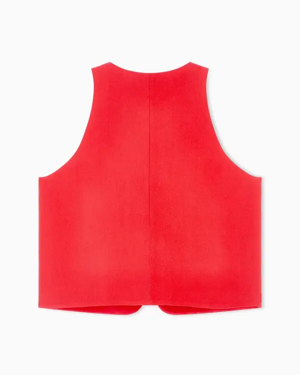 Giorgio Armani Washed Silk Crêpe Waistcoat - Red