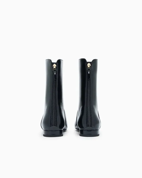 Giorgio Armani Patent-leather Ankle Boots