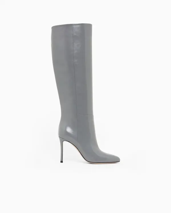 Giorgio Armani Patent Leather High-heeled Boots - Grey