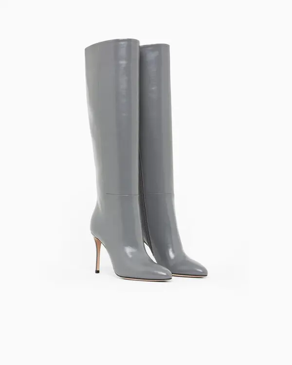 Giorgio Armani Patent Leather High-heeled Boots - Grey