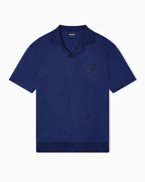 Giorgio Armani Asv Cotton Interlock Polo Shirt - Blue