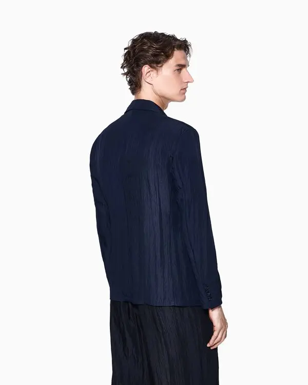 Giorgio Armani Viscose Technical Twill Single-breasted Jacket