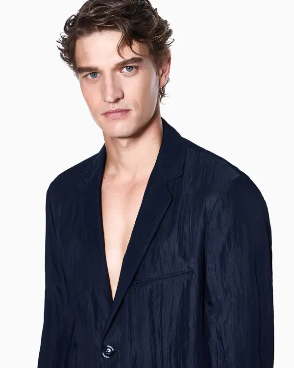 Giorgio Armani Viscose Technical Twill Single-breasted Jacket