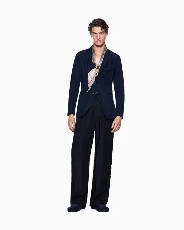 Giorgio Armani Viscose Technical Twill Single-breasted Jacket