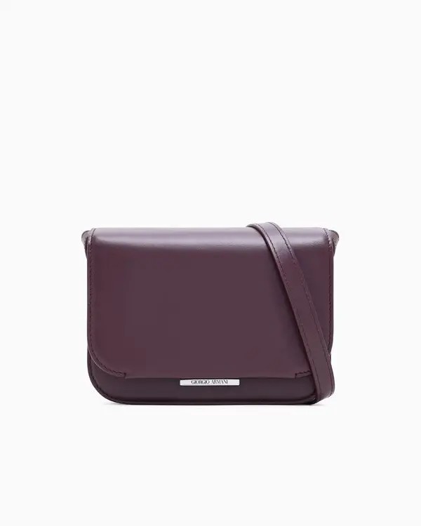 Giorgio Armani Leather Shoulder Bag - Red