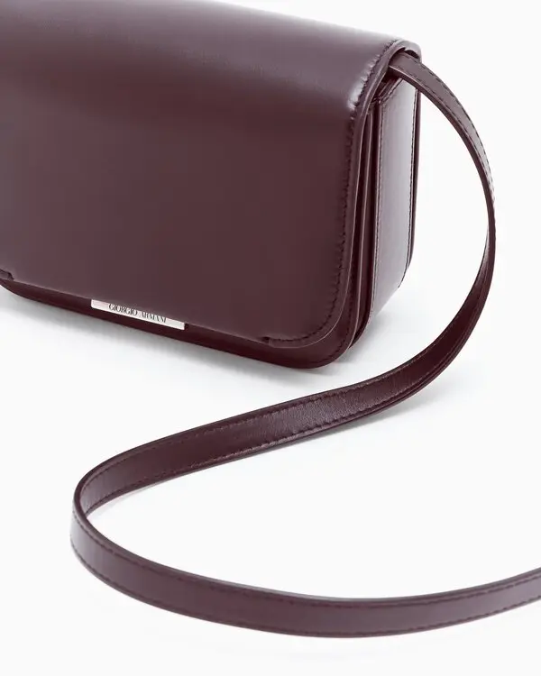Giorgio Armani Leather Shoulder Bag - Red