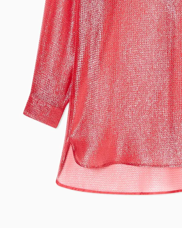 Giorgio Armani Oversized Silk Blend Shirt - Red