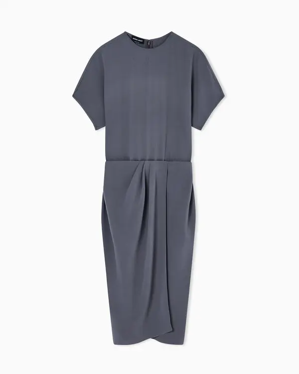 Giorgio Armani Midi Dress In Washed Silk Crêpe