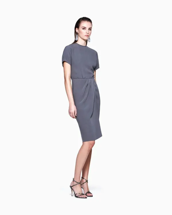 Giorgio Armani Midi Dress In Washed Silk Crêpe