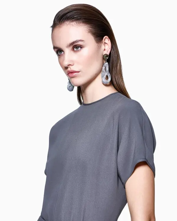 Giorgio Armani Midi Dress In Washed Silk Crêpe