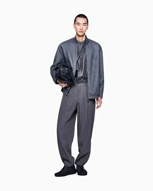 Giorgio Armani Single-pleat Technical Twill Trousers