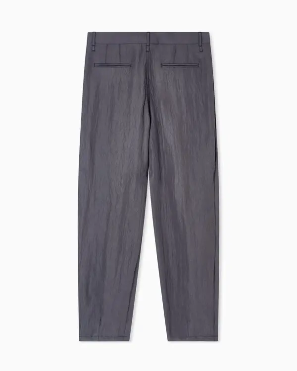 Giorgio Armani Single-pleat Technical Twill Trousers