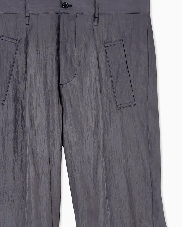 Giorgio Armani Single-pleat Technical Twill Trousers