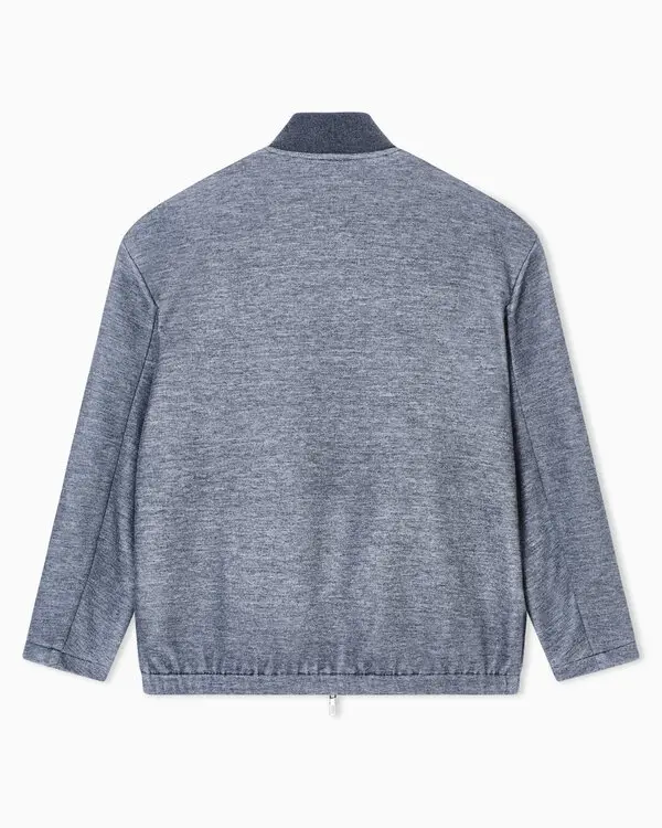 Giorgio Armani Blouson In Modal And Cashmere Jersey Fleece