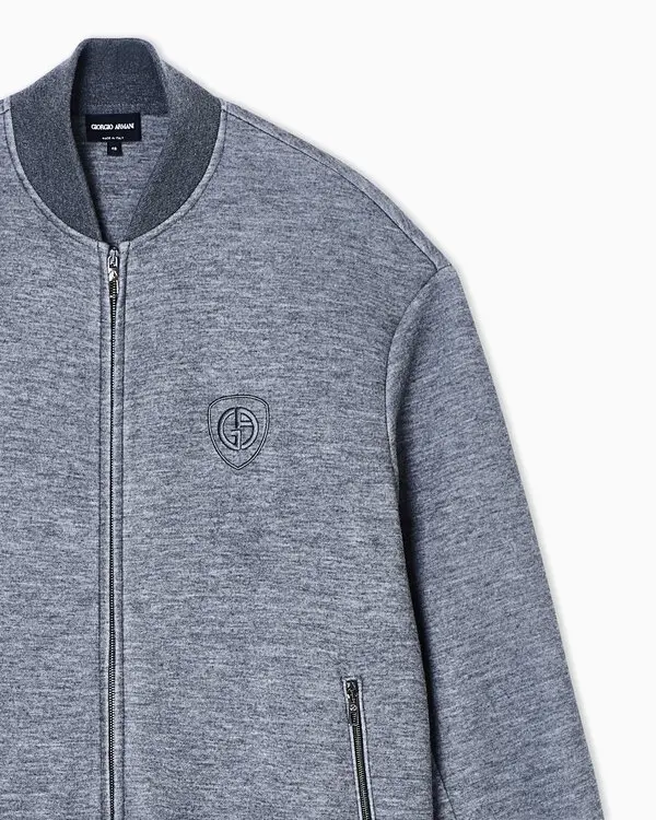 Giorgio Armani Blouson In Modal And Cashmere Jersey Fleece